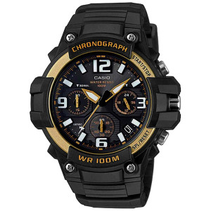 Relógio Casio Esportivo Analógico MCW-100H-9A2VDF-SC Preto e Dourado ...